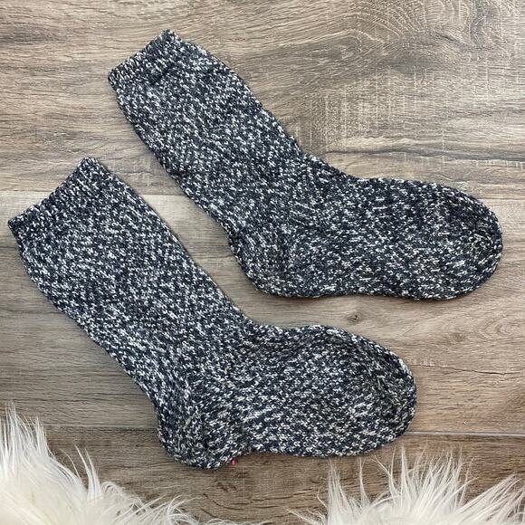 Handmade | Accessories | Hand Knit Womens Wool Socks Charcoal Black ...